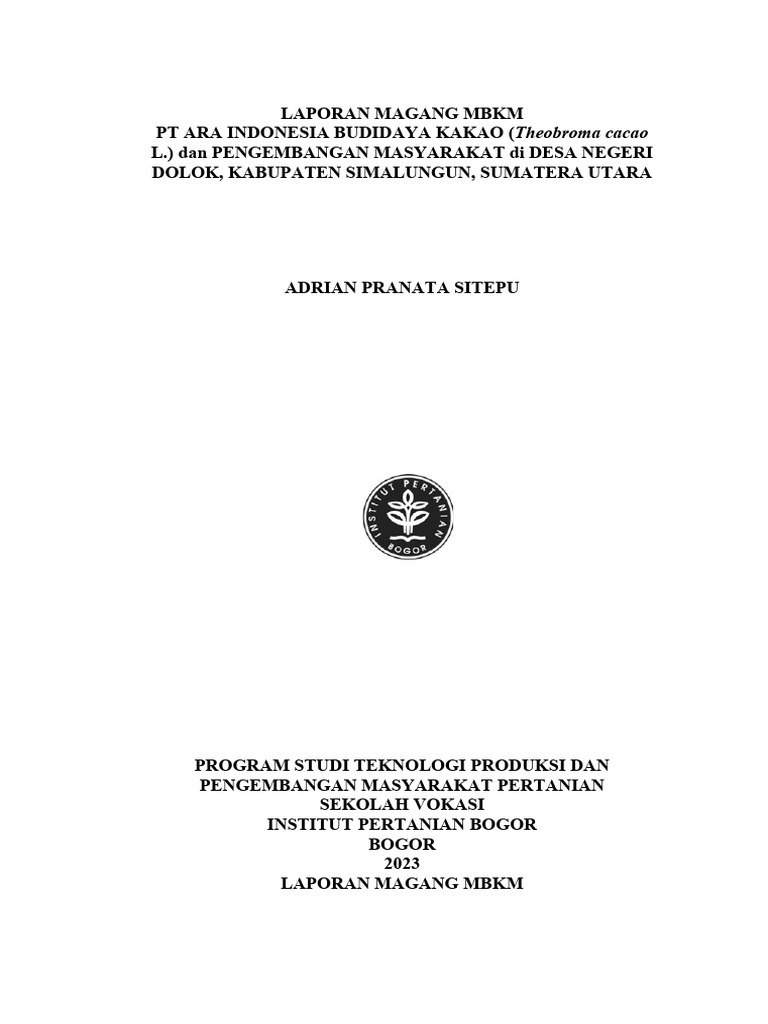 Format Laporan MBKM 2023 | PDF