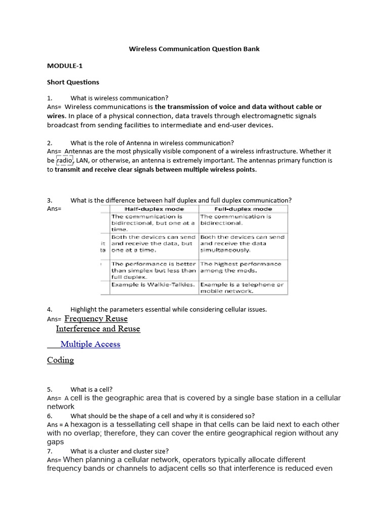 WC QB | PDF | Cellular Network | Radio Propagation