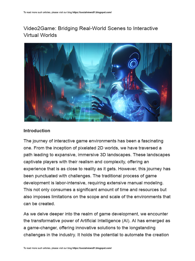 Video2Game: Bridging Real-World Scenes To Interactive Virtual Worlds | PDF | Rendering (Computer ...