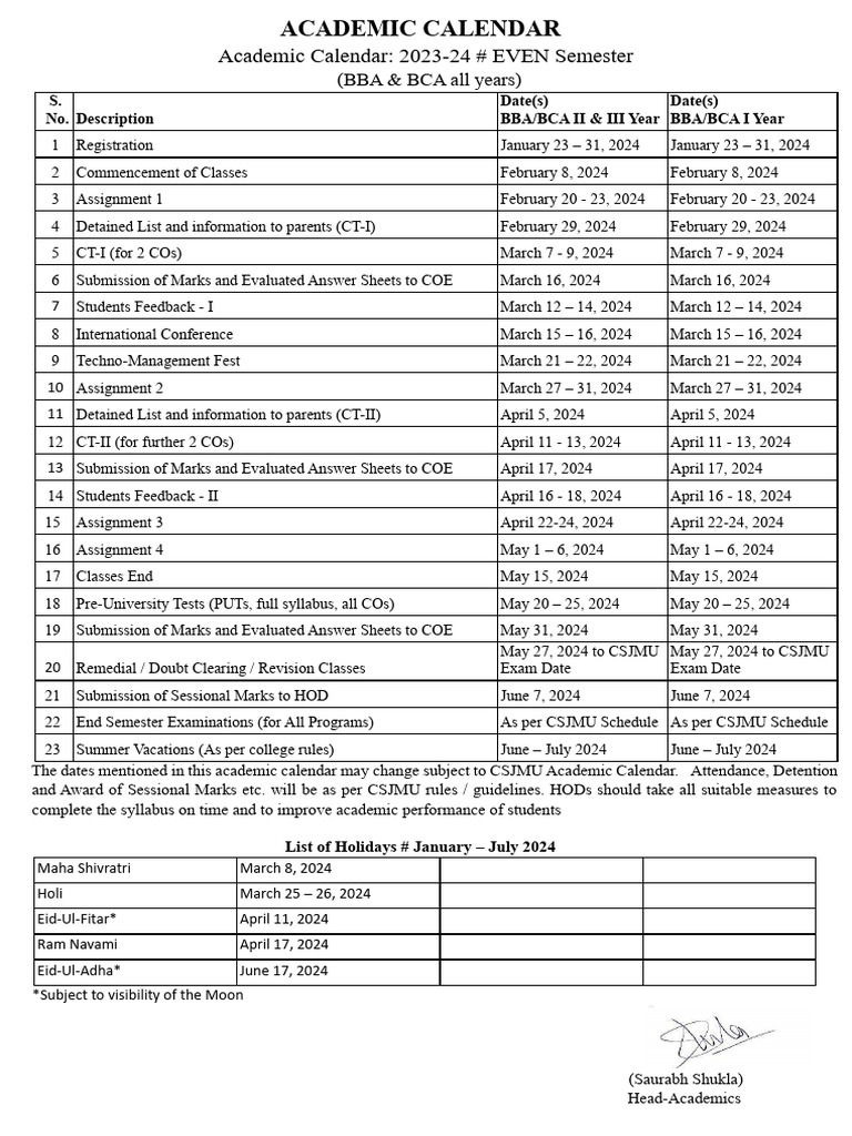 Academic Calendar | PDF | Academic Term | Educational Organizations