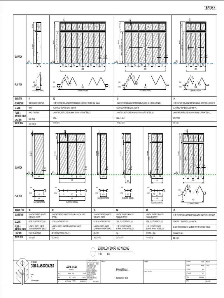 2023-08-09 - OPTION 1 - Banquet Hall - Sheet - A4-DW-401 - SCHEDULE OF ...