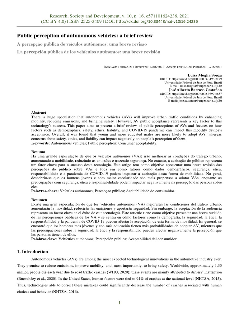 Perecption of Autonomus Vehicles | PDF | Traffic Collision