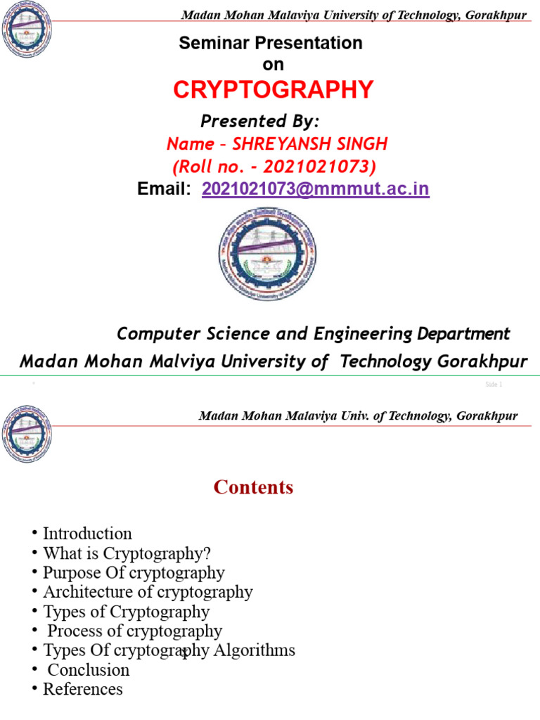 Shreyansh-Singh PPT | PDF | Key (Cryptography) | Cryptography