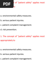 Patient Safety Quiz Questions & Answers | PDF | Patient Safety | Patient