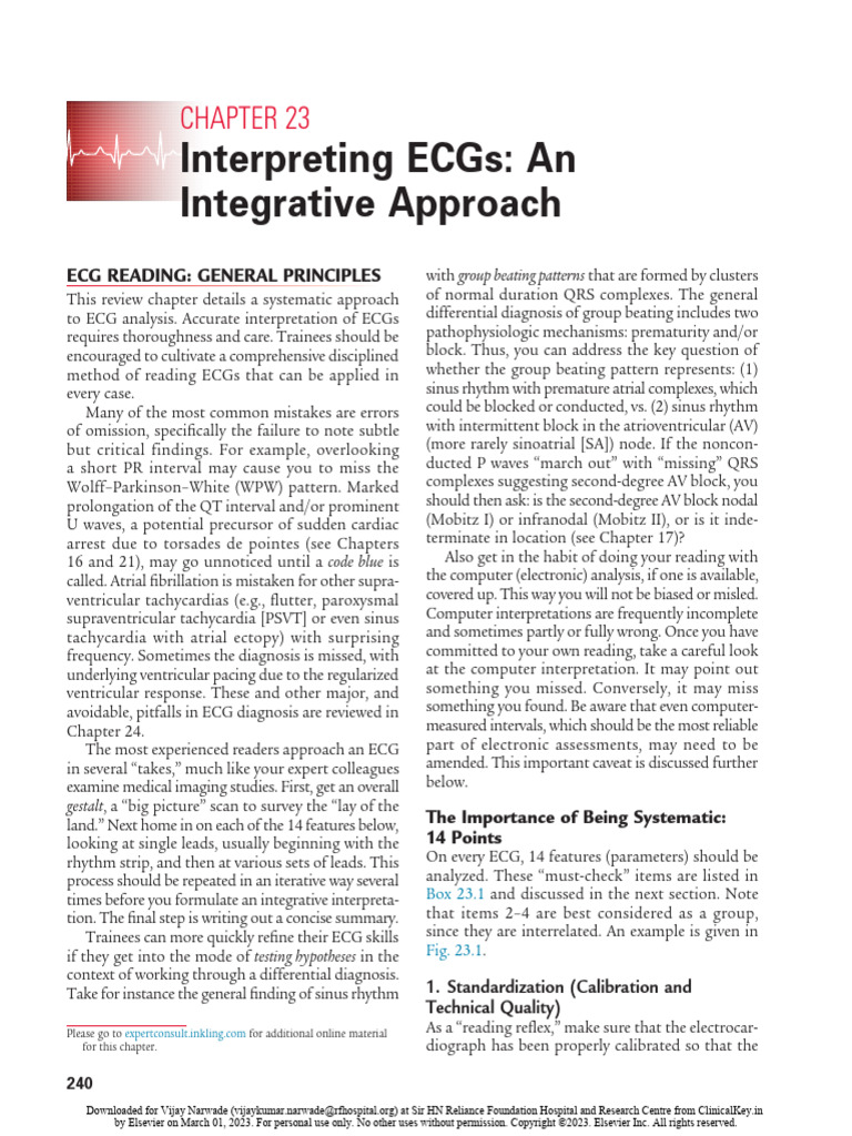 23 Interpreting - ECGs - An - Integrative - Approach | PDF | Electrocardiography | Heart