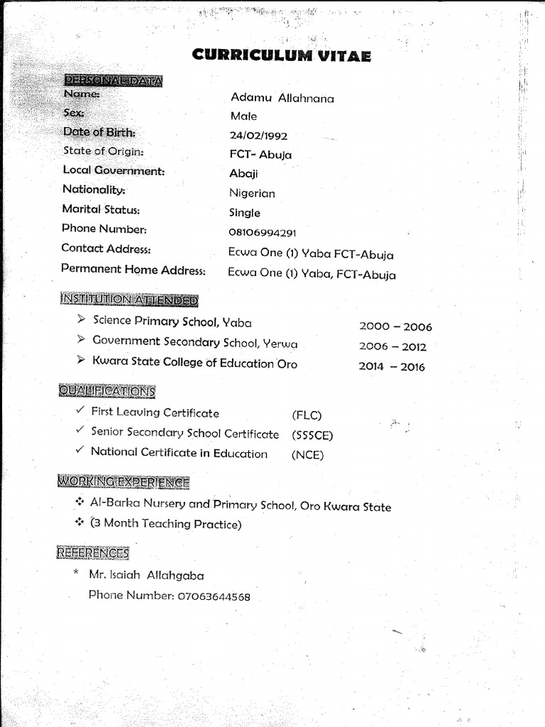 Nana CV | PDF