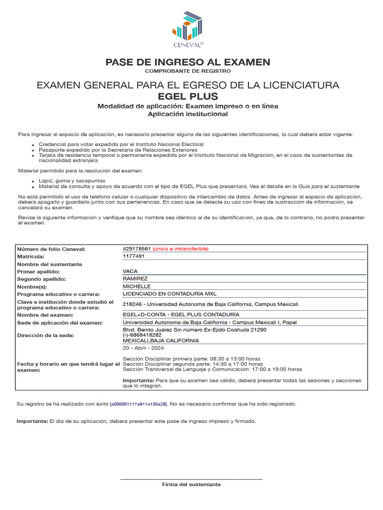 Pase de Ingreso Al Examen2 | PDF | Privacidad en internet