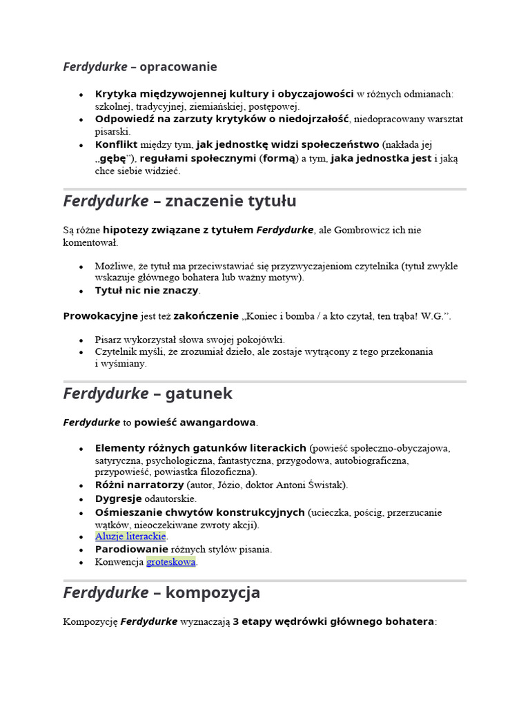 Ferdydurke | PDF
