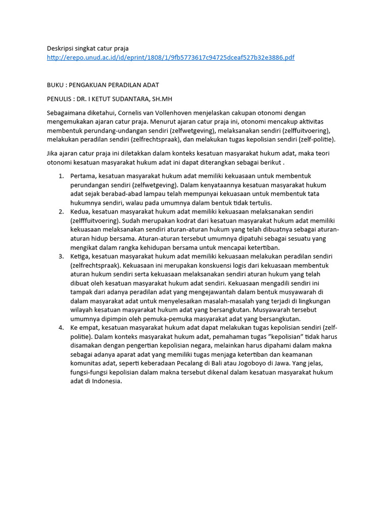 Teori Catur Praja dalam Otonomi Adat | PDF | Politik | Ilmu Sosial