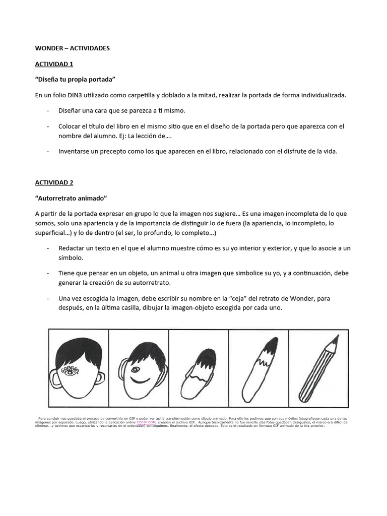 WONDER Actividades | PDF