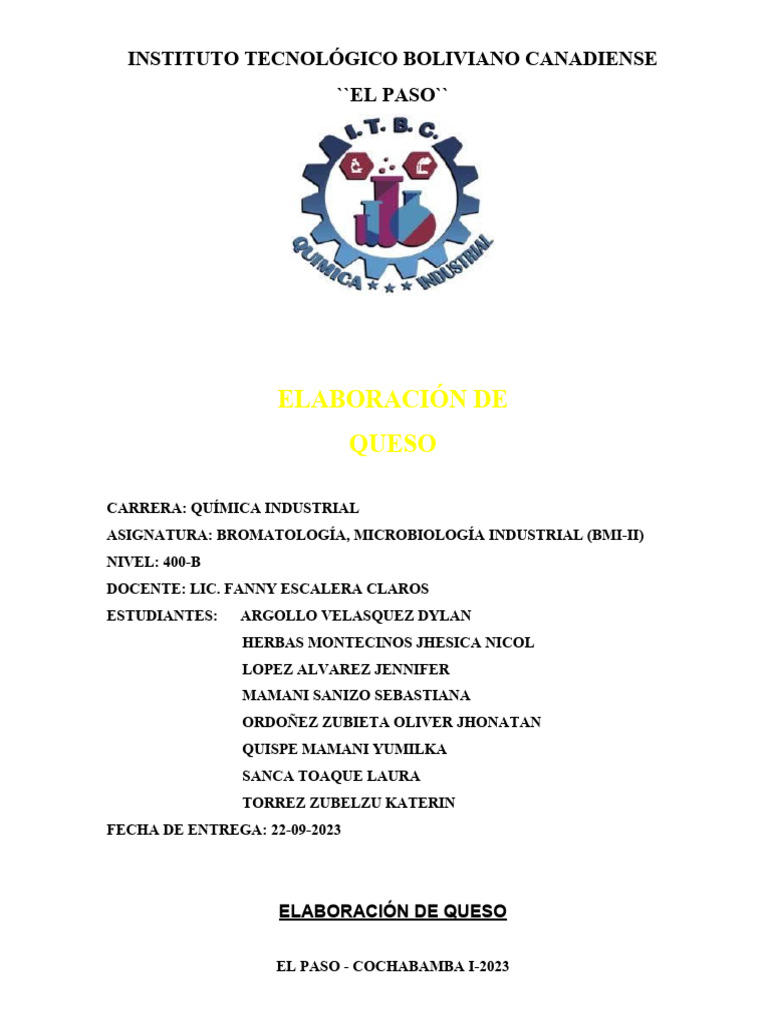 Elaboracion de Queso | PDF | Queso | Leche