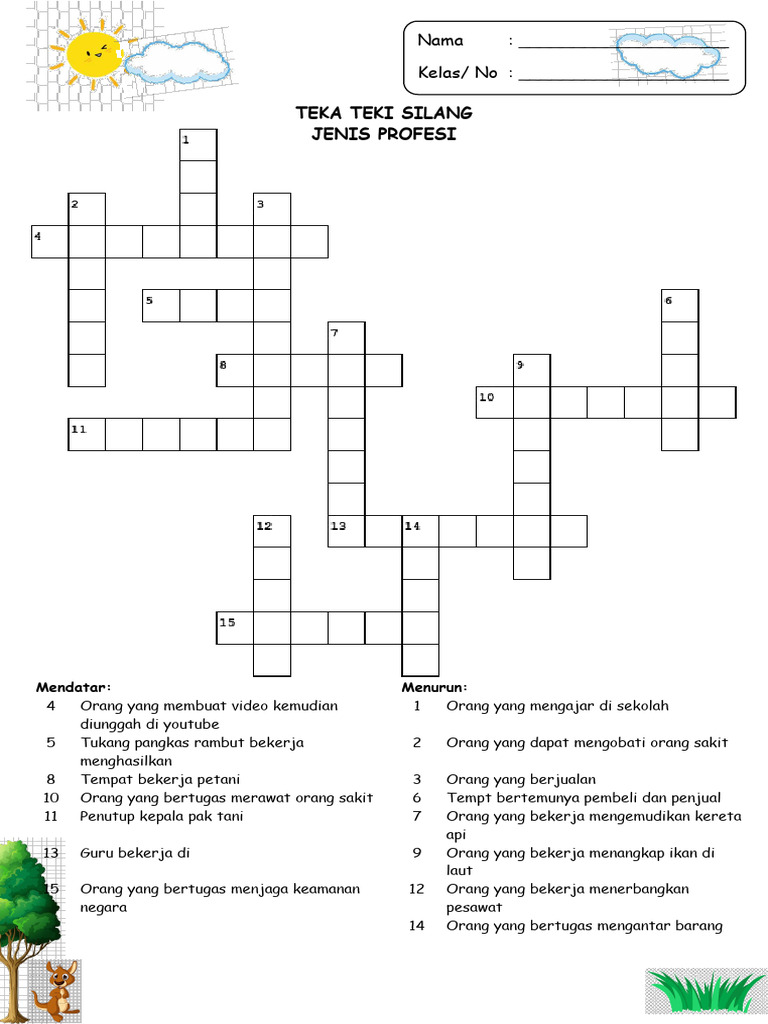 LKPD Teka Teki Silang Profesi | PDF