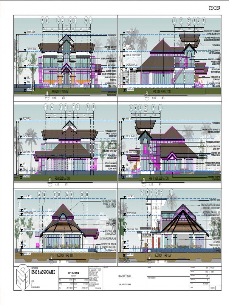 2023-07-28_OPTION 1_banquet hall_1 - Sheet - A3-EL-301 - ELEVATIONS AND SECTIONS | PDF | Stairs ...