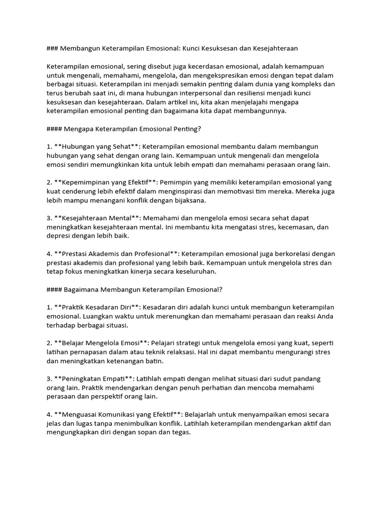 Membangun Keterampilan Emosional | PDF Membangun Keterampilan Emosional | PDF