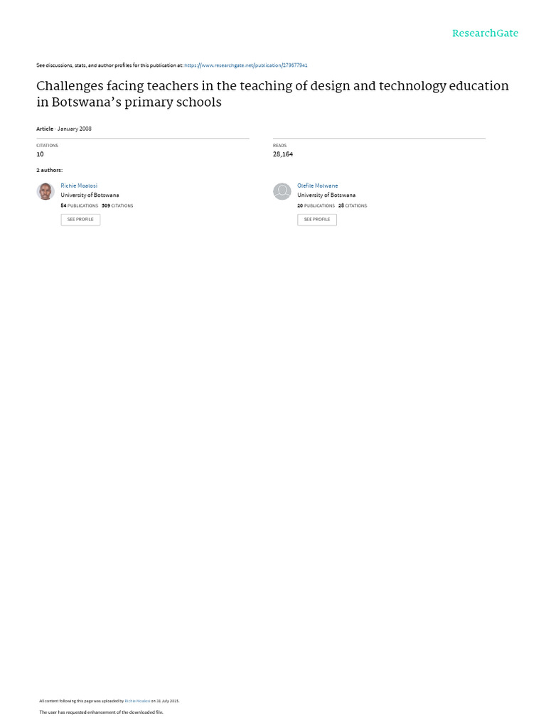 Challenges Facing Teachers in The Teaching of Desi | PDF | Curriculum ...