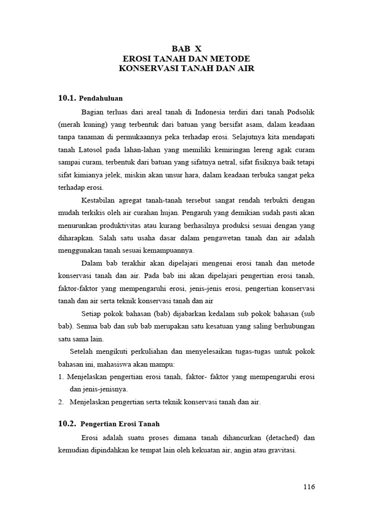 Erosi Tanah dan Konservasi Air | PDF