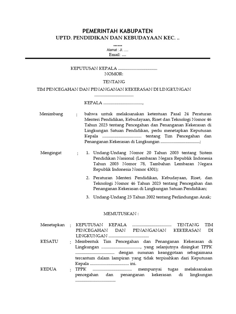 Contoh Sk Tppk | PDF