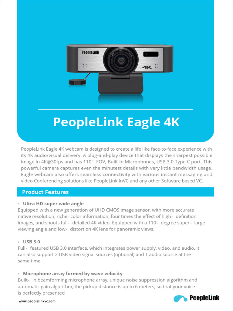 PeopleLink Eagle 4K Webcam - PTZ Cameras - PeopleLink | PDF | Camera ...