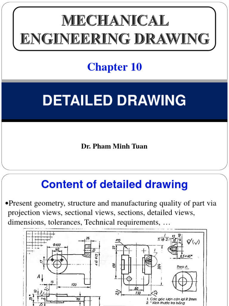 Detailed Drawing: Dr. Pham Minh Tuan | PDF | Dimension | Engineering Tolerance