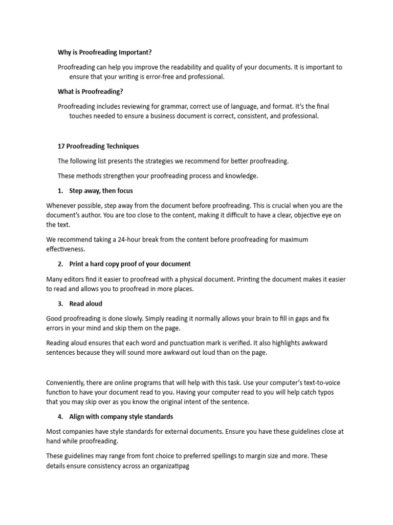 Proofreading Techniques Pdf Proofreading Linguistics