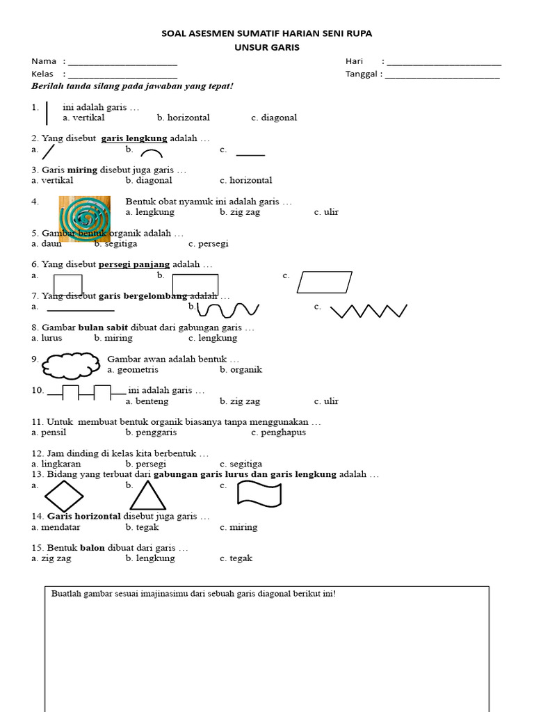 SUMATIF SENI RUPA BAB 2 Kelas 1 | PDF