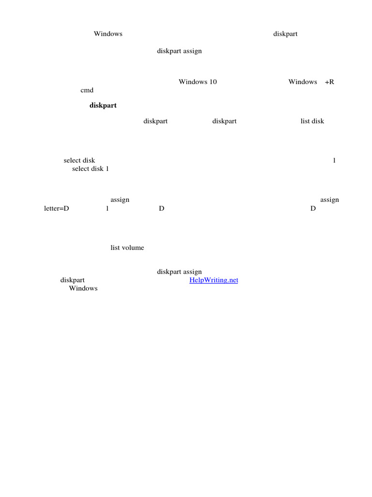 使用diskpart assign分配磁盘 | PDF | File System | Windows 2000