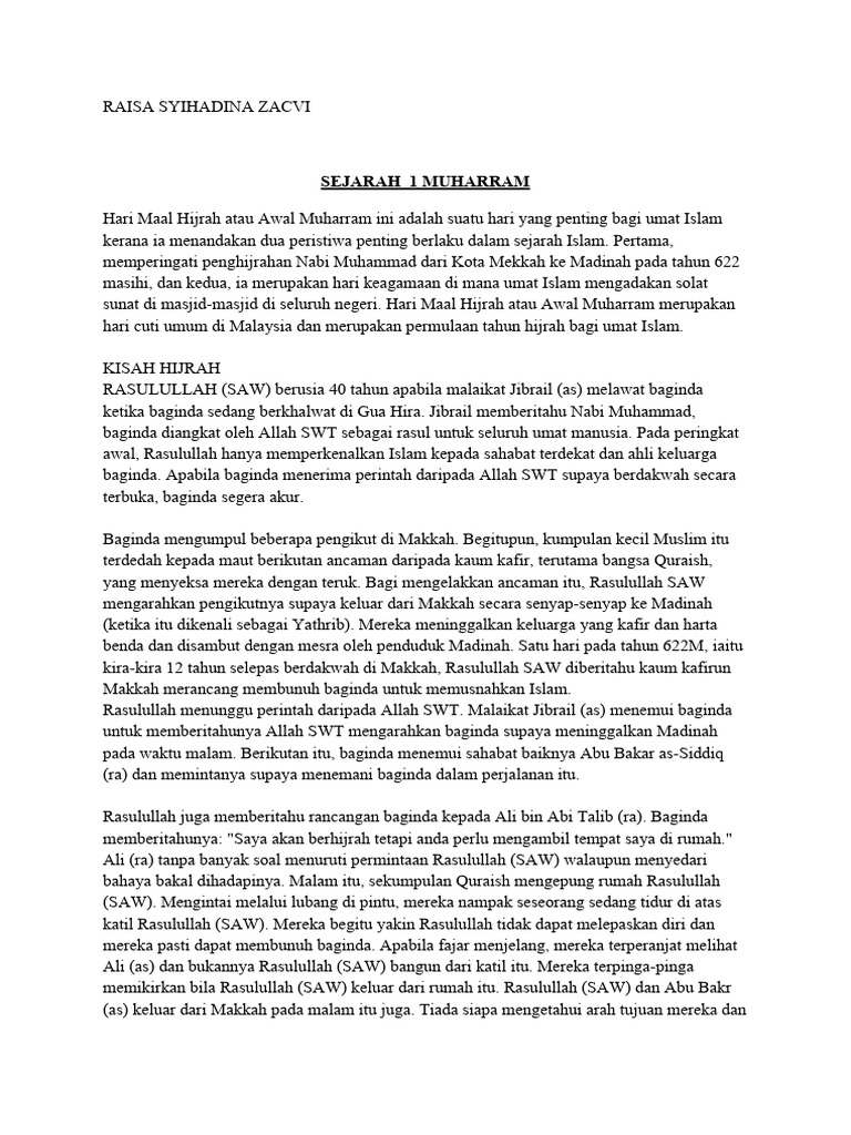 Sejarah 1 Muharram | PDF