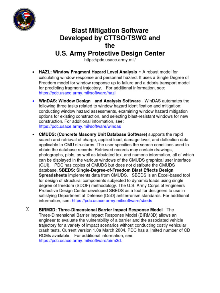 Blast Mitigation Software TB | PDF | Software | Databases