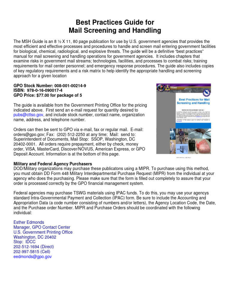 Mail Screening and Handling Guide Tech Brief | PDF | Mail | United ...