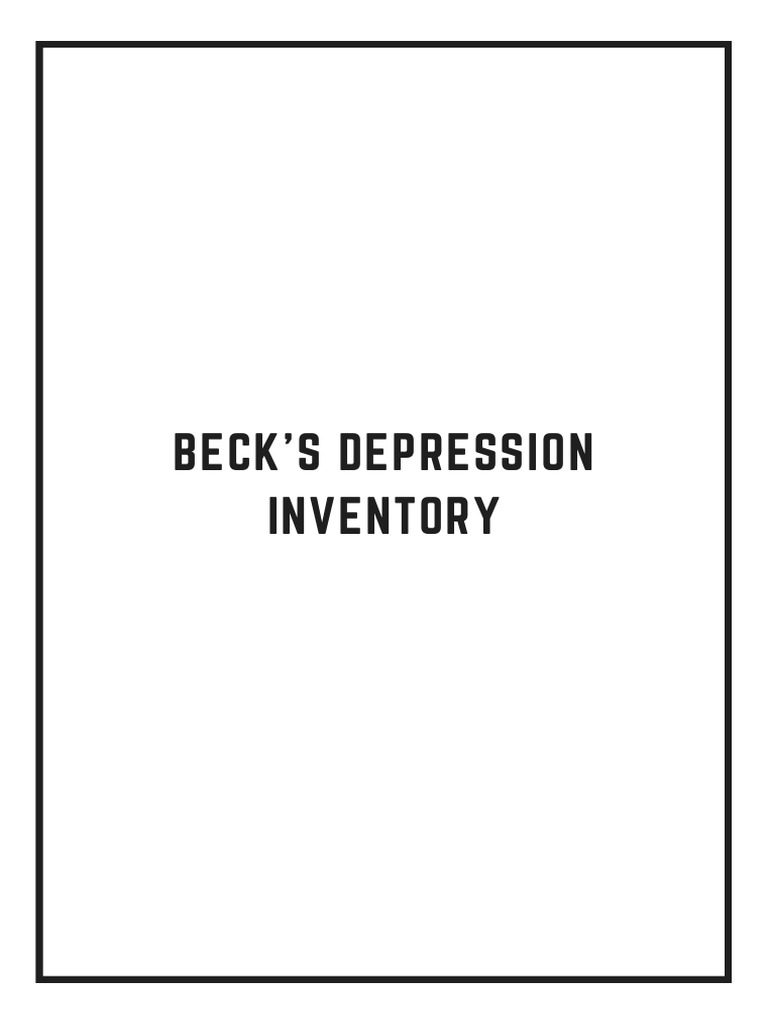 Beck Depression Inventory | PDF | Mental Health | Emotions