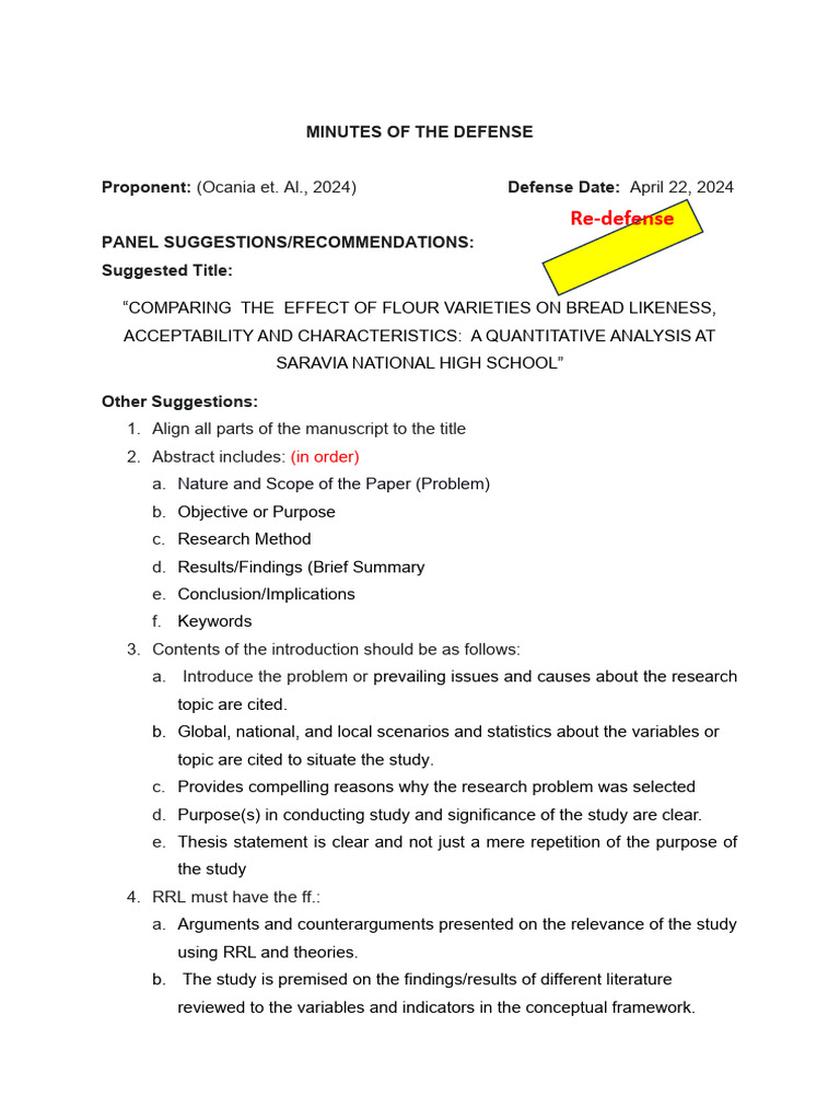 MINUTES OF THE DEFENSE - Ocania | PDF | Statistics | Apa Style