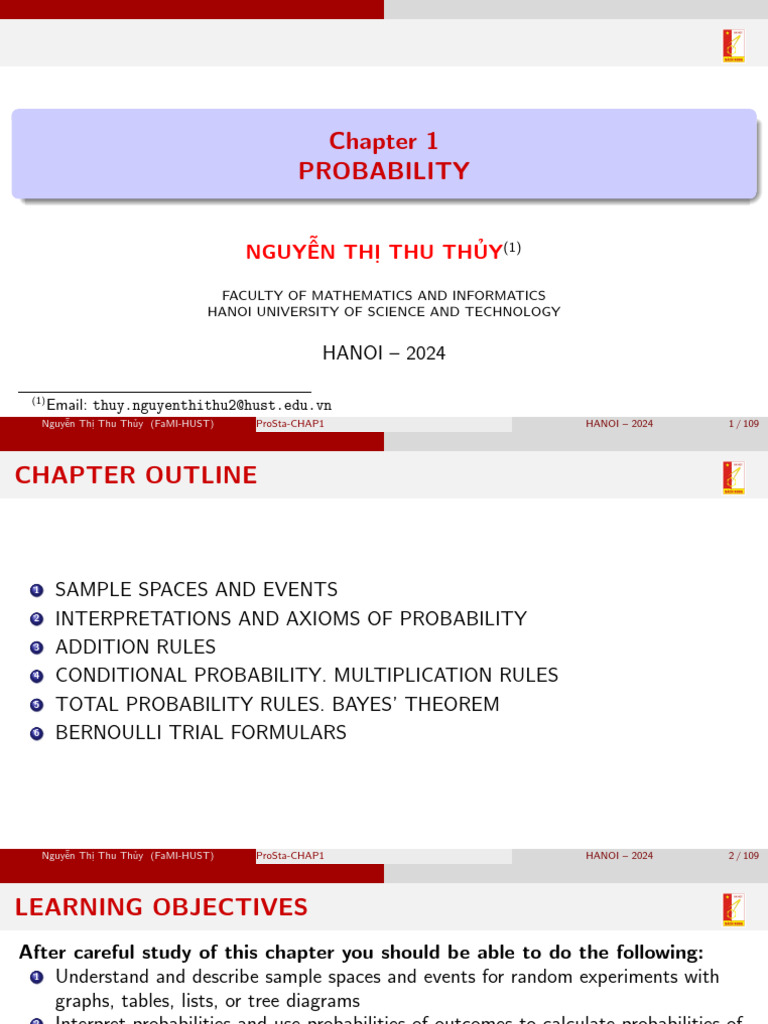 Slide 2023.2 MI2036 Chap1 | PDF | Probability | Randomness