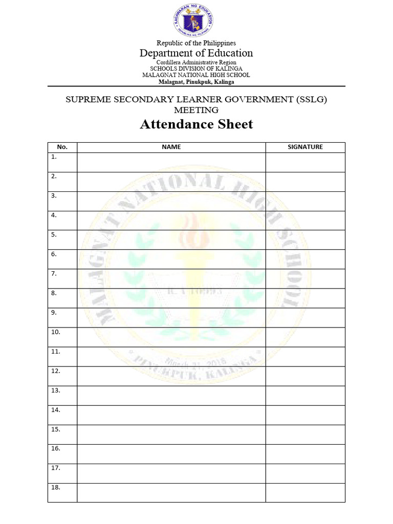 Election Attendance Sheet | PDF