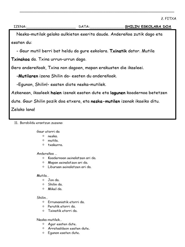 Irakurmena - 2.DBH - 1.ebal | PDF