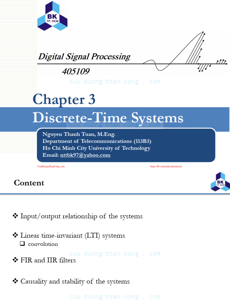 Xu-Ly-Tin-Hieu-So - Nguyen-Thanh-Tuan - Dsp-Chapter3 - Discrete-Time-Systems - (Cuuduongthancong ...