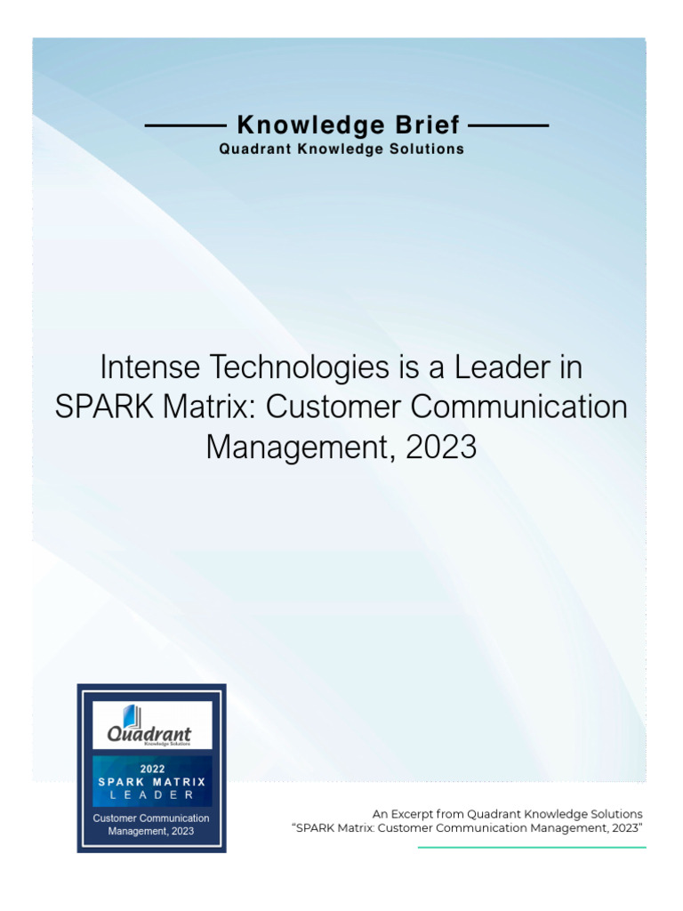 Gen CCM SparkMatrix 2023 Wpaper | PDF | Customer Experience | Communication