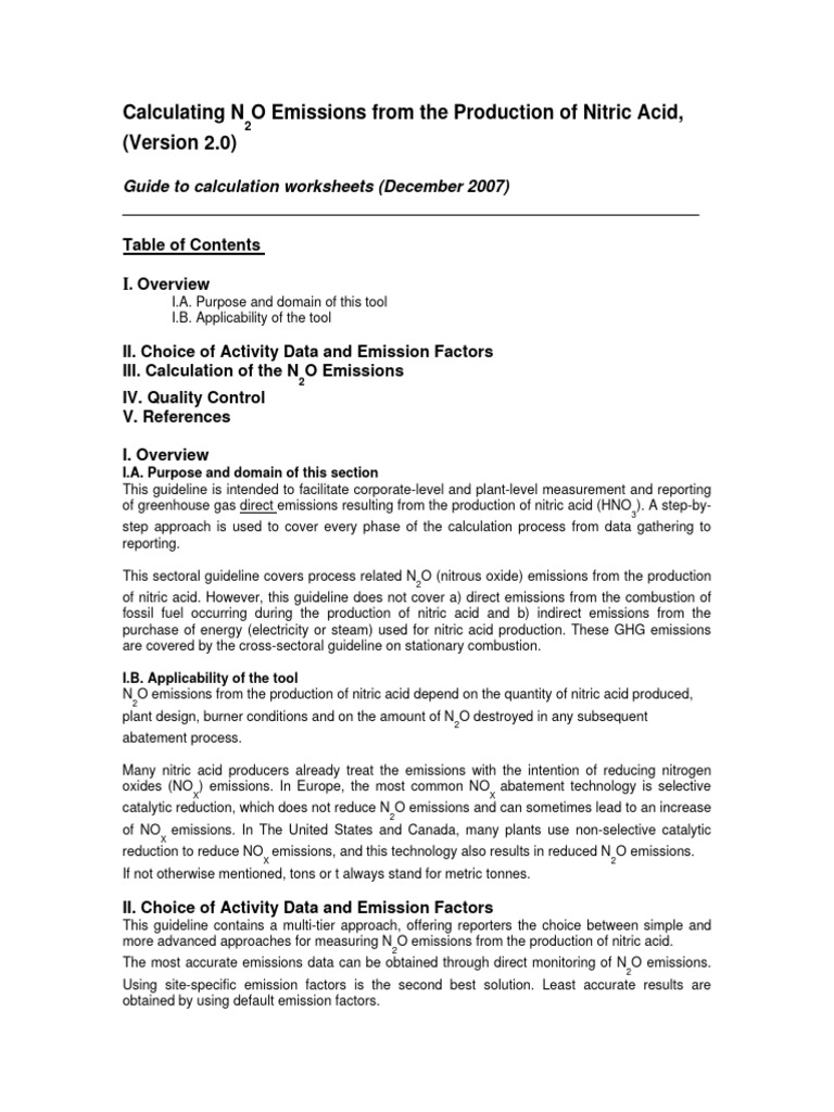 Nitric Acid N2O Emissions Guide | PDF | Greenhouse Gas | Nitric Acid