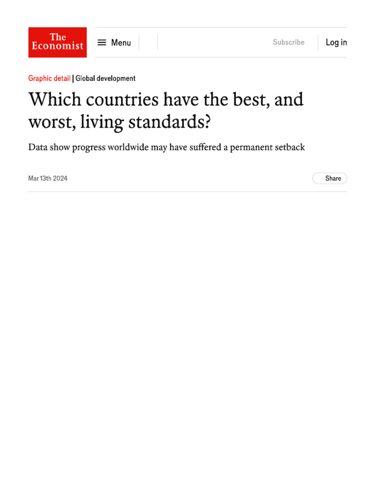 Which Countries Have The Best, and Worst, Living Standards | PDF