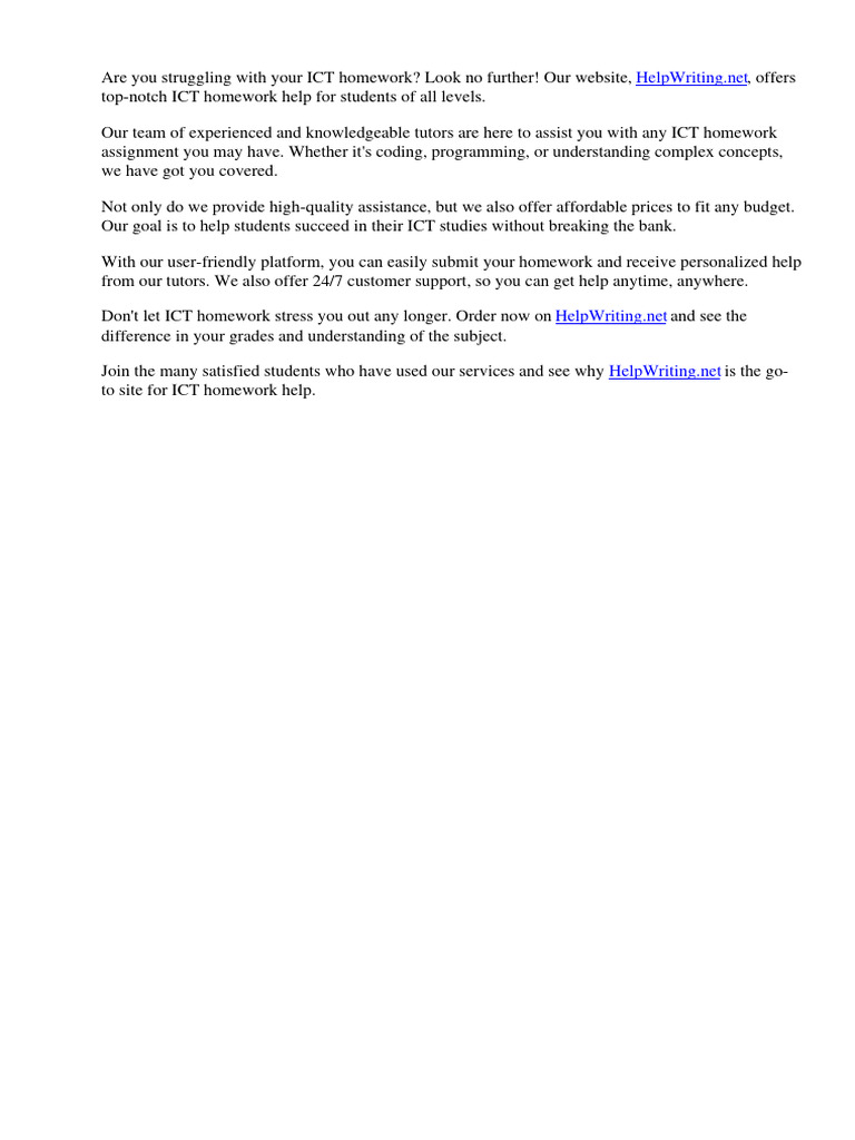 Ict Homework Help | PDF | Educational Technology | Information And ...
