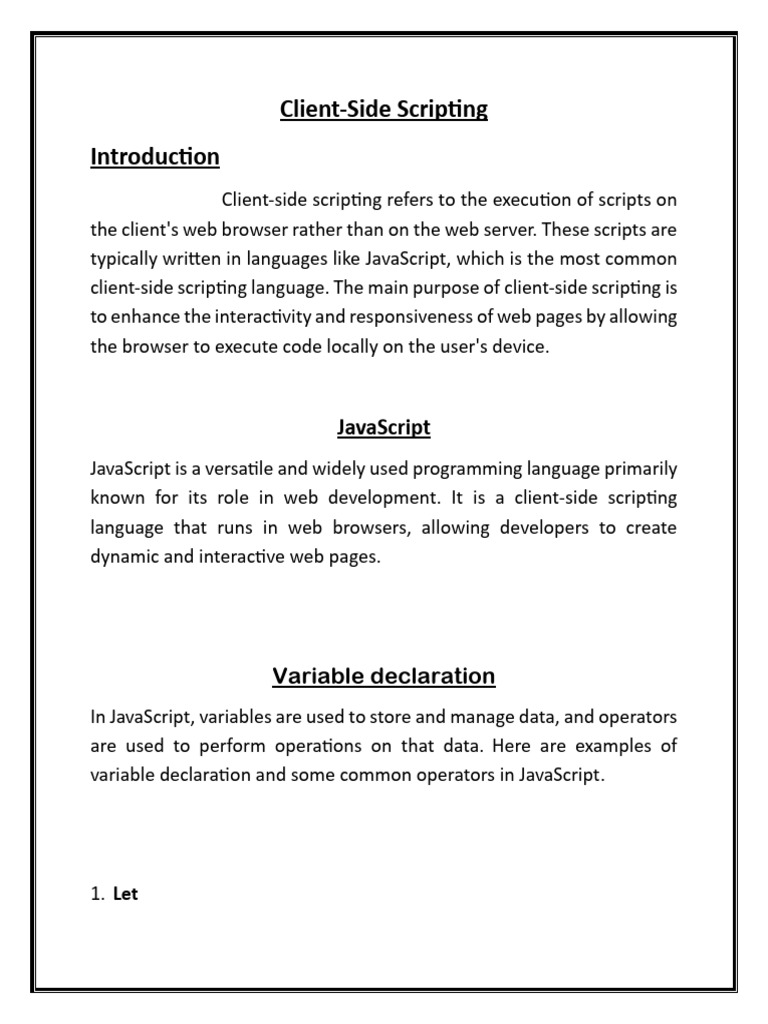 Scripting Language Lab Report Pdf Dynamic Web Page Java Script
