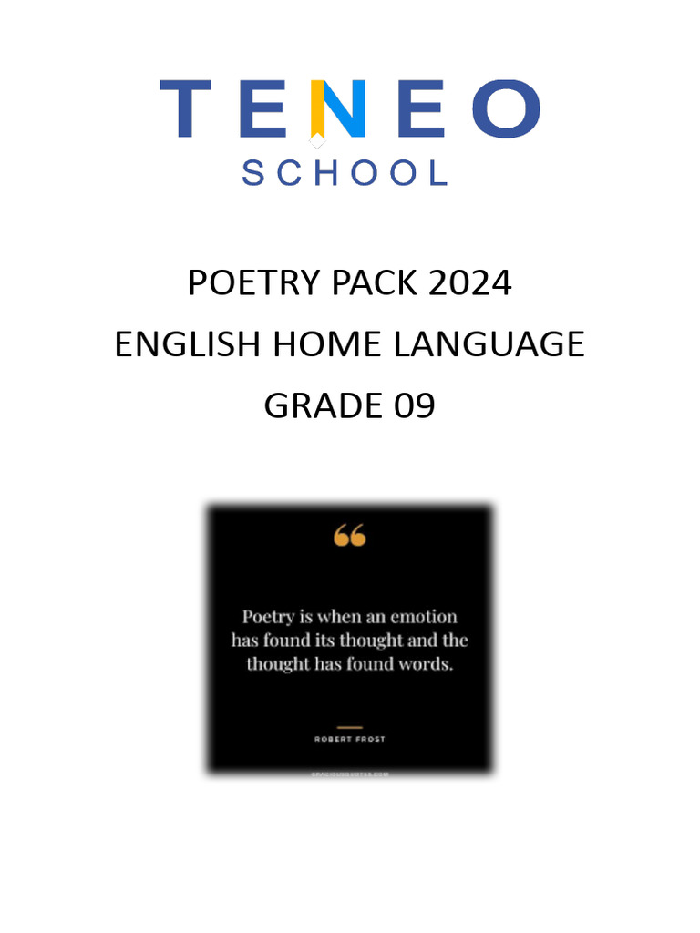 Grade 9 Poetry Pack 2024 | PDF
