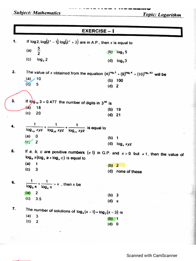 Logarithms CPP-1 | PDF