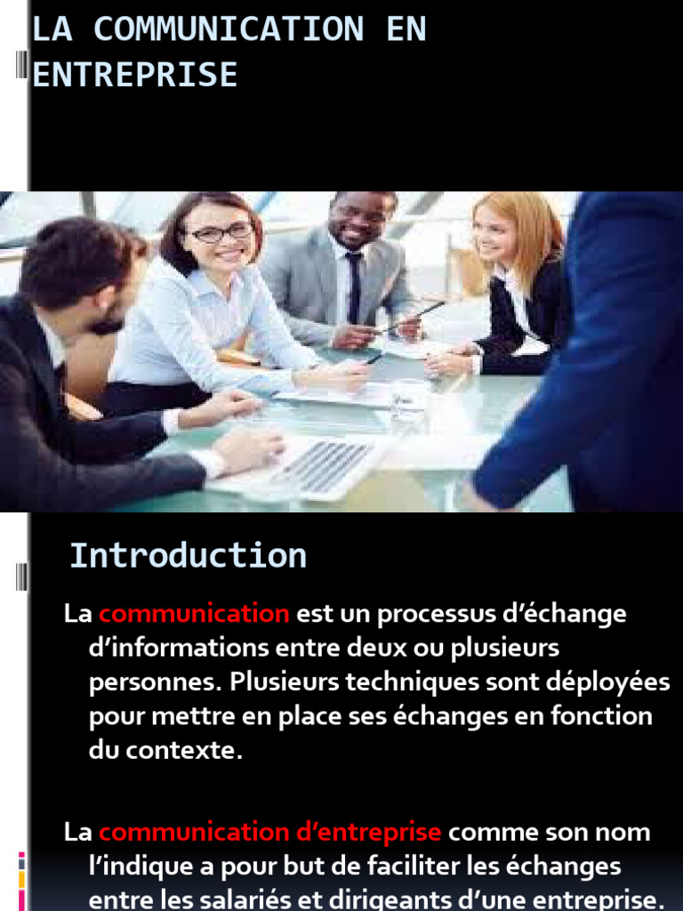 La Communication en Entreprise | PDF | la communication | Business