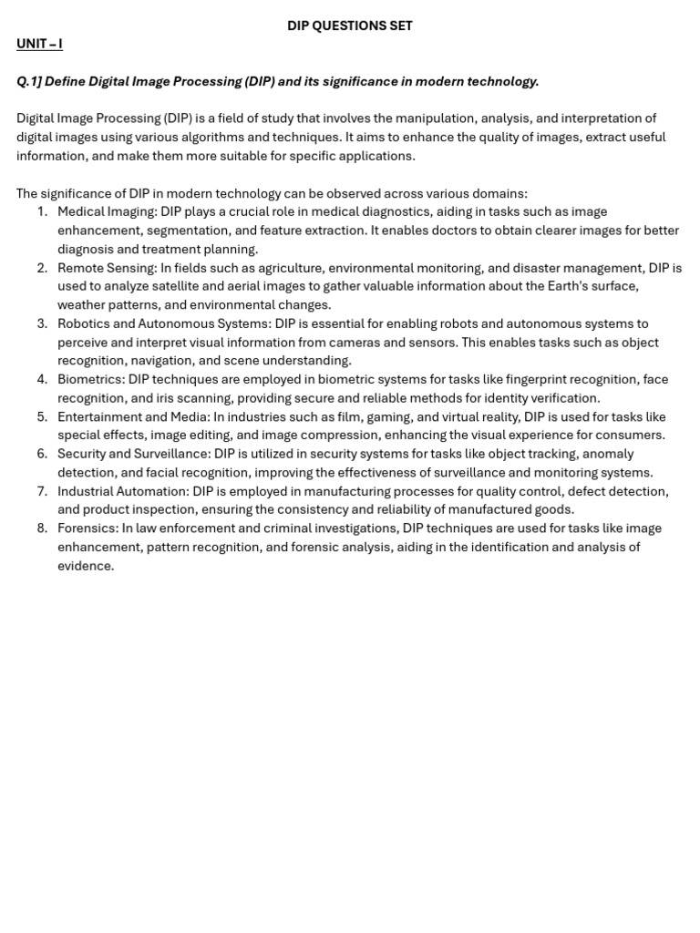 DIP Notes | PDF | Visual System | Digital Camera