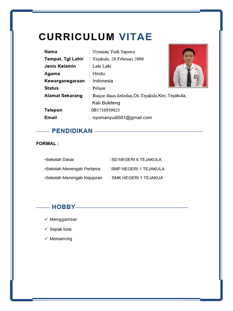 CV Yudi Saputra | PDF | Pengembangan Diri