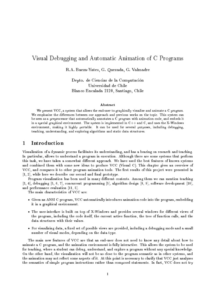 Visual Debugging and Automatic Animation of C Programs | Download Free PDF | Class (Computer ...