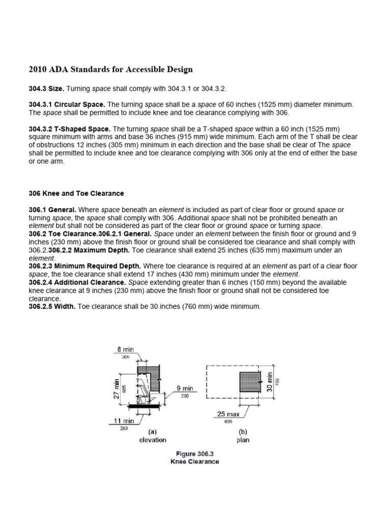 ADA - Toe Clearance | PDF
