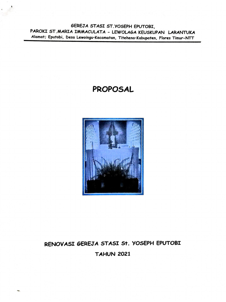 Proposal Renovasi Gereja St. Yoseph Eputobi | PDF