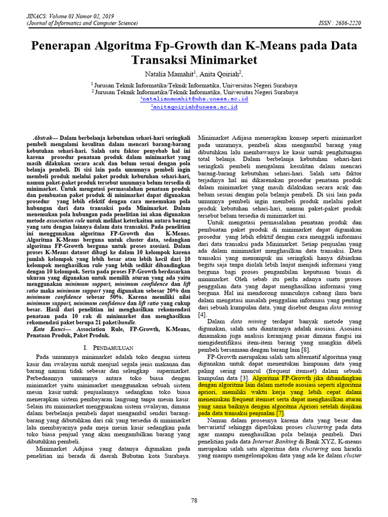 K-Means - Penerapan Algoritma Fp-Growth Dan K-Means Pada Data Transaksi ...