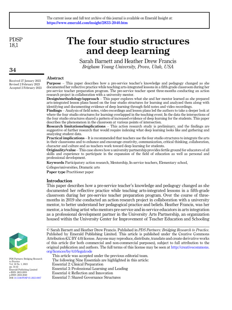 10-1108_PDSP-01-2023-0007 | PDF | Learning | Pedagogy